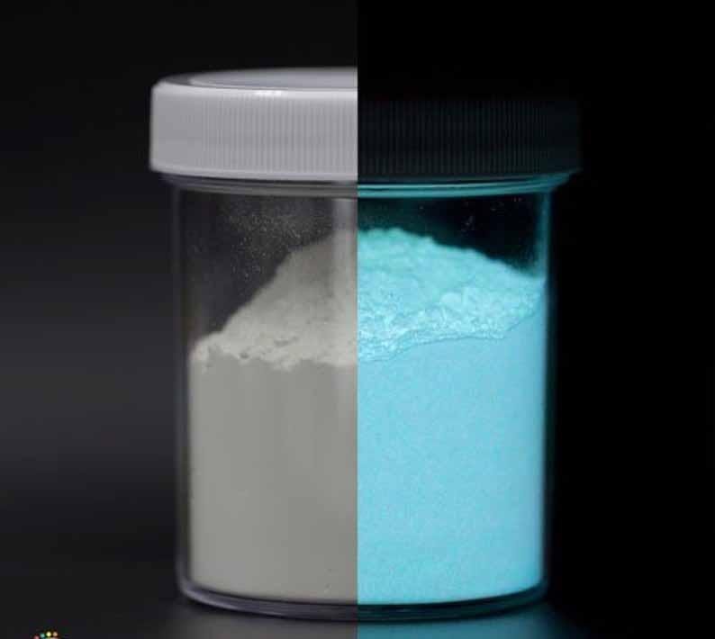 Vedini Glow in the Dark Powder, Aqua - UV Reactive Glow Powder