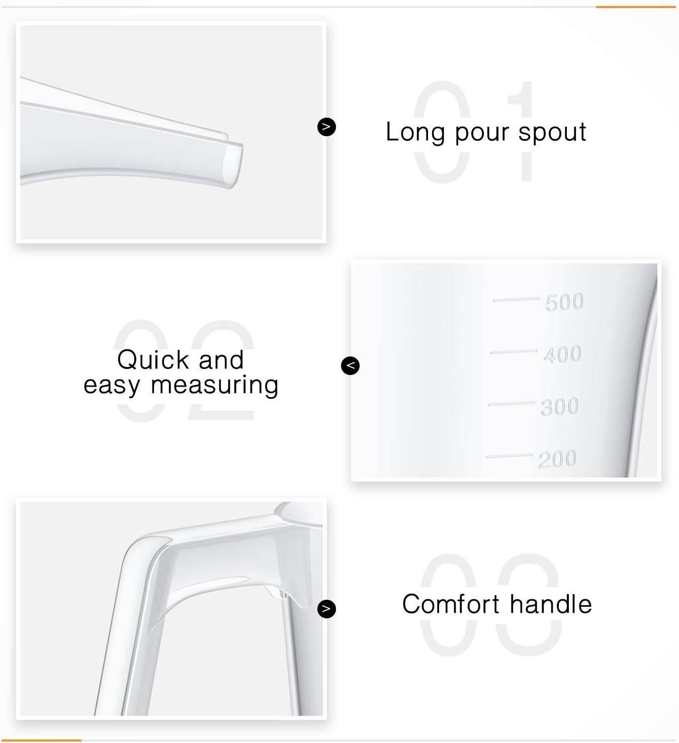 Pouring Measuring Jug, Long Spout Funnel Pitcher Multi Purpos