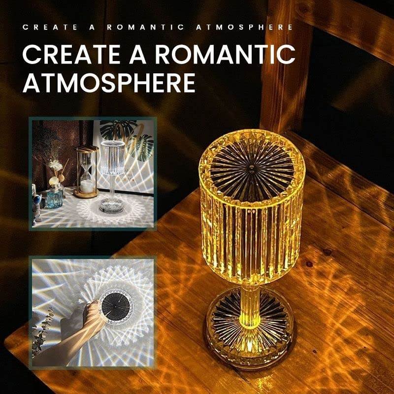Crystal Table Lamp Rose Lamp with Touch Control | JINDEAL INC