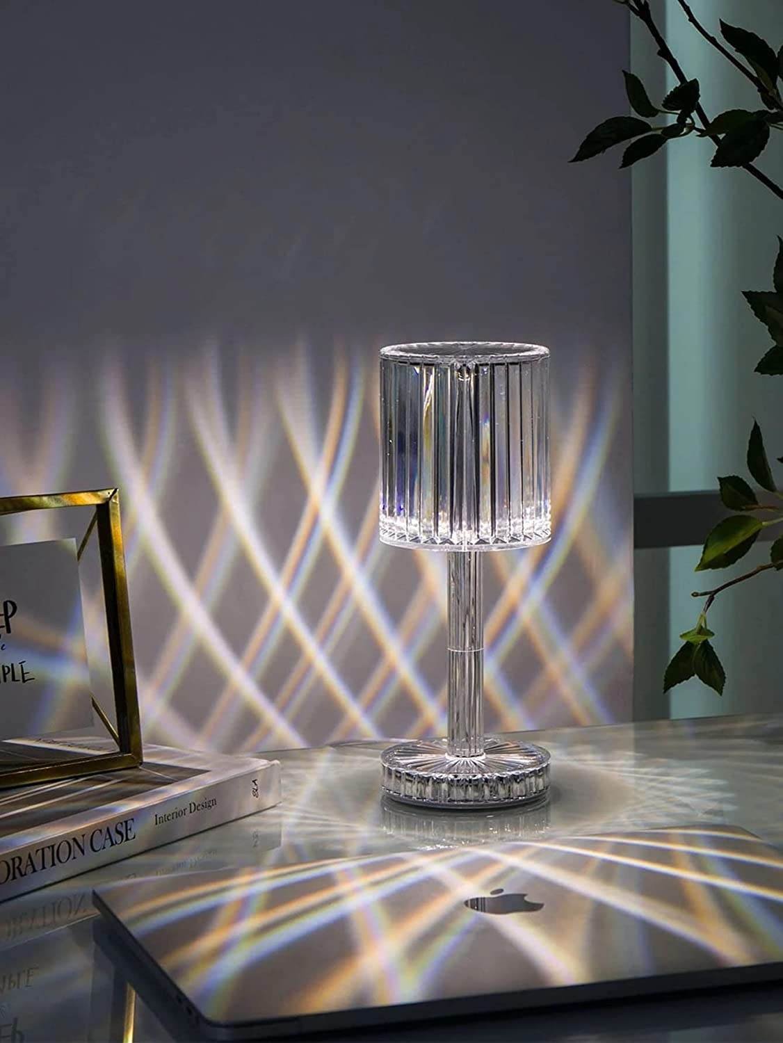 Crystal Table Lamp Rose Lamp with Touch Control | JINDEAL INC