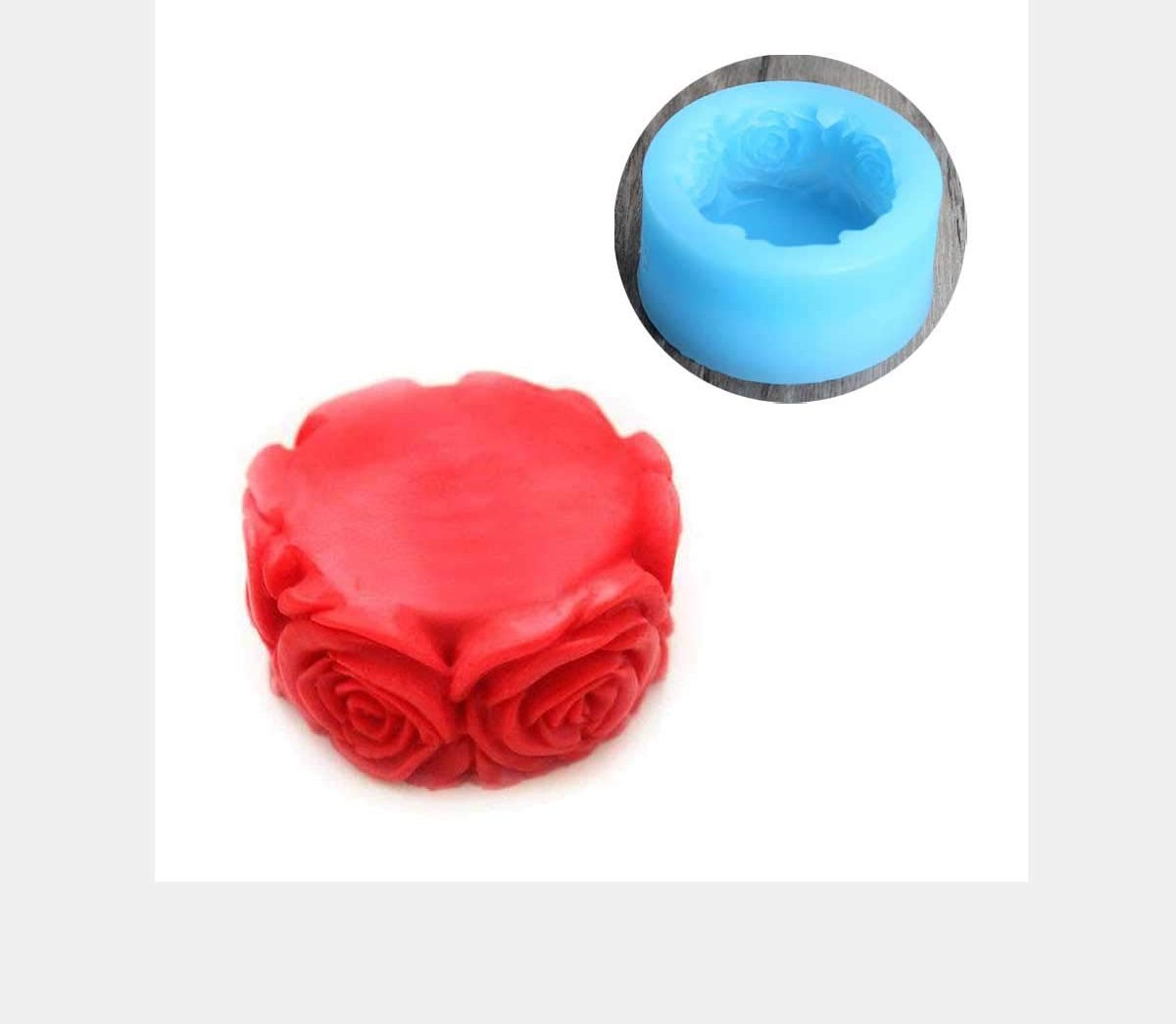 3D Side Round Rose Cake Candle Baking Mold | JINDEAL INC