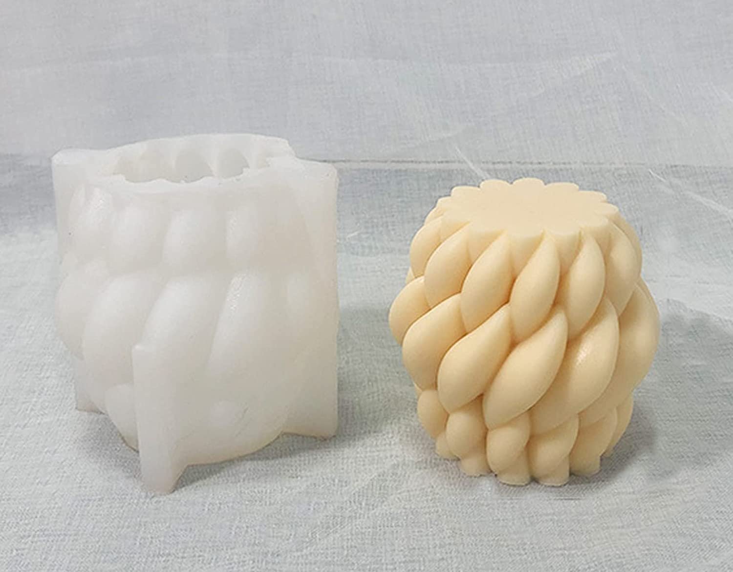 3D Twirl Raindrop Shape Silicone Candle Mold | JINDEAL INC