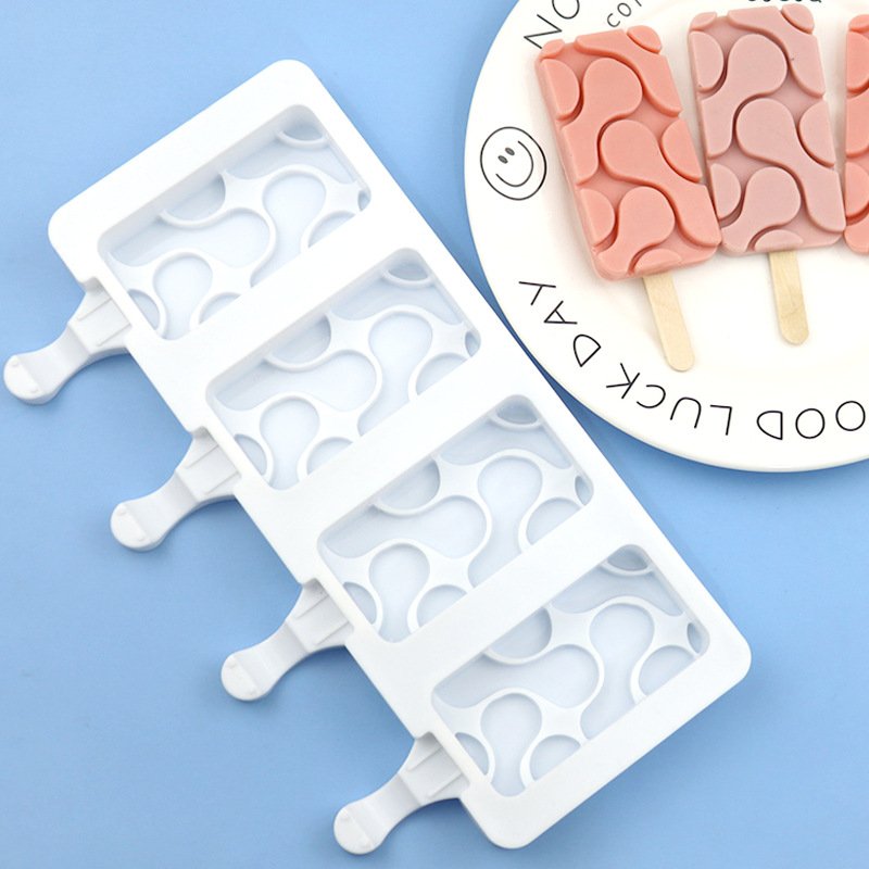 Vedini 4 cavity Big size water pattern ice cream silicone mold